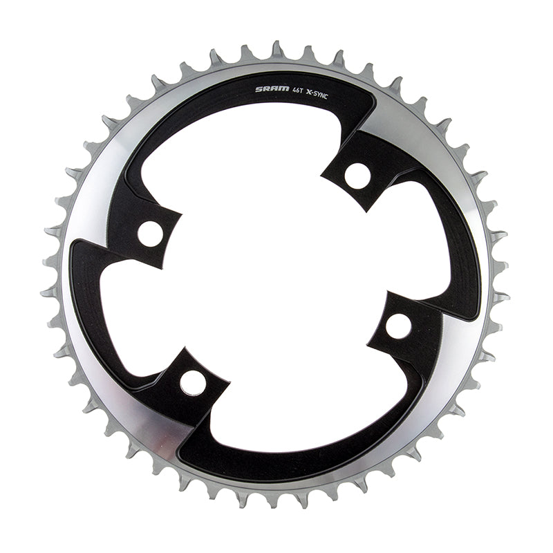 SRAM 46 Tooth 107mm BCD x 4-Bolt 1x12-Speed X-Sync Chainring Polar Gra ...