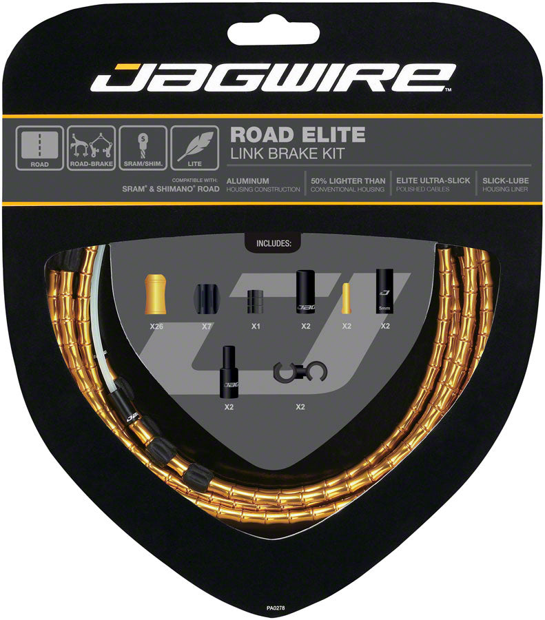 Jagwire Road Elite Link Brake Cable Kit SRAM/Shimano Ultra-Slick Uncoa ...
