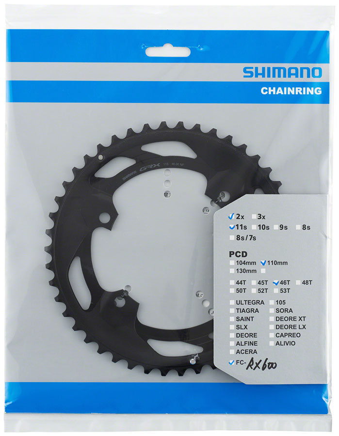 Shimano FC-RX600-11 Chainring - 46t 110 BCD For 2x11 Black – Howler ...