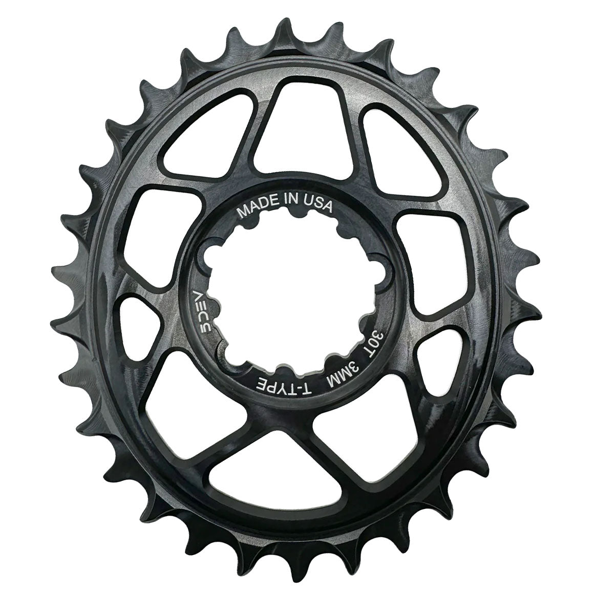 5Dev T-Type Oval 3-Bolt Chainring 3mm Offset 30T Black – Howler Bike Park