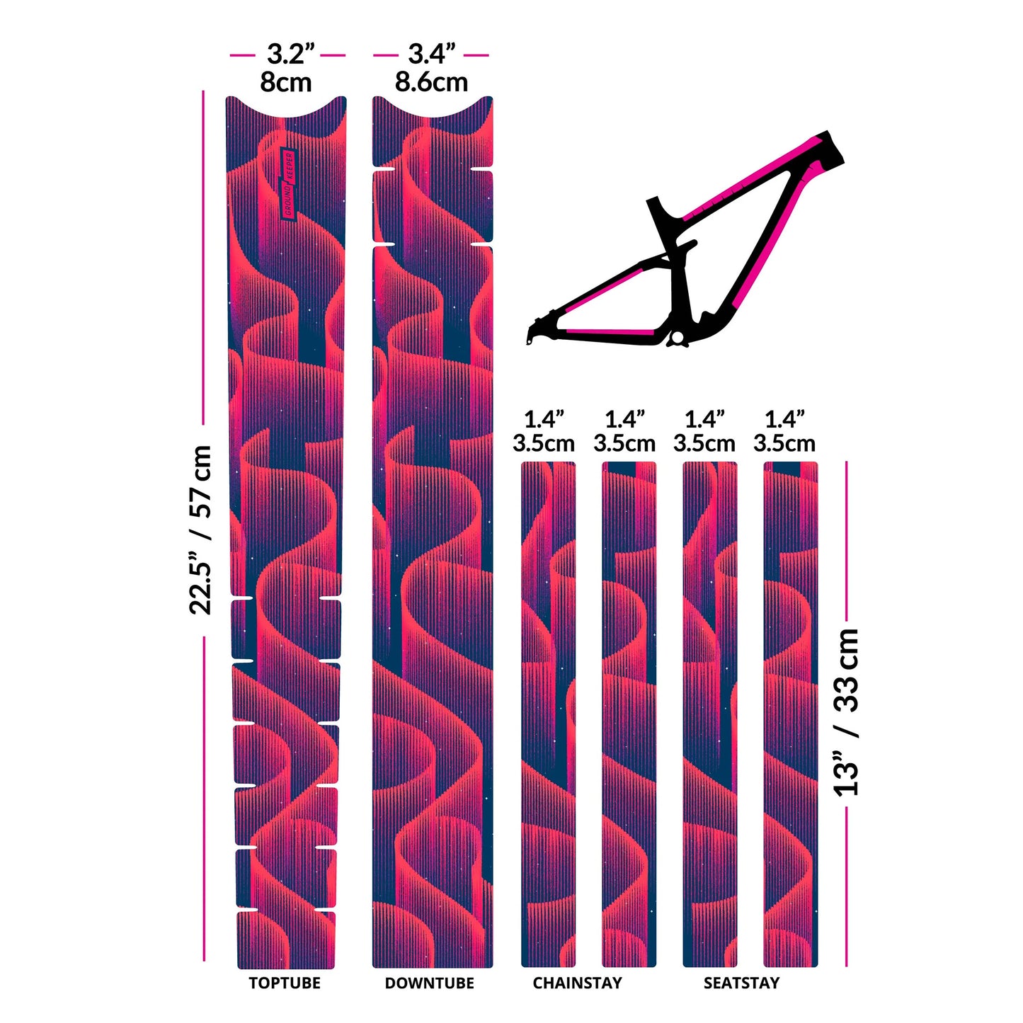 Ground Keeper Frame Keeper Aurora Pink Matte – Howler Bike Park