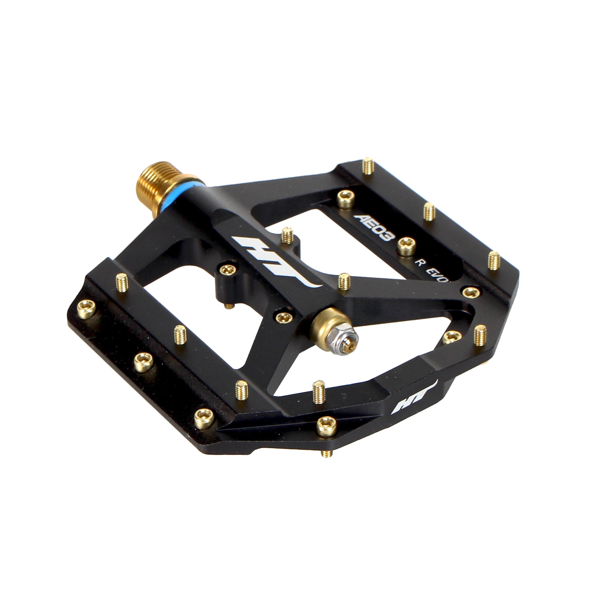 HT Pedals AE03T Evo+ Platform Pedals Ti - Black/Gold – Howler Bike Park